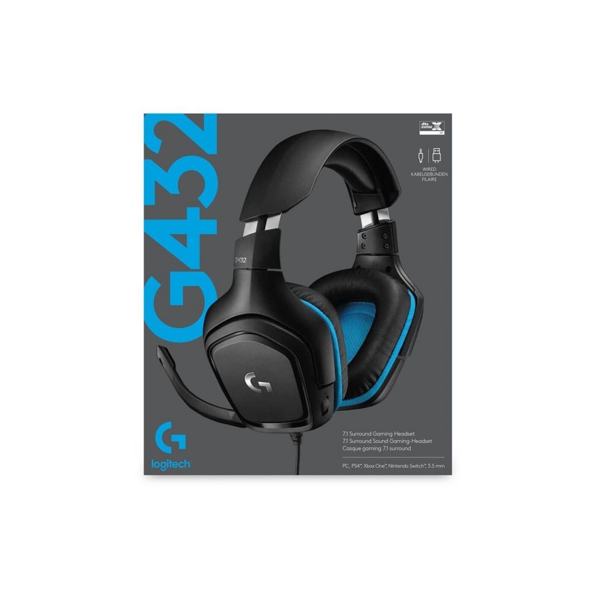 Micro casque Logitech G432 7.1 Surround Sound Wired Gaming Headset - PU ...